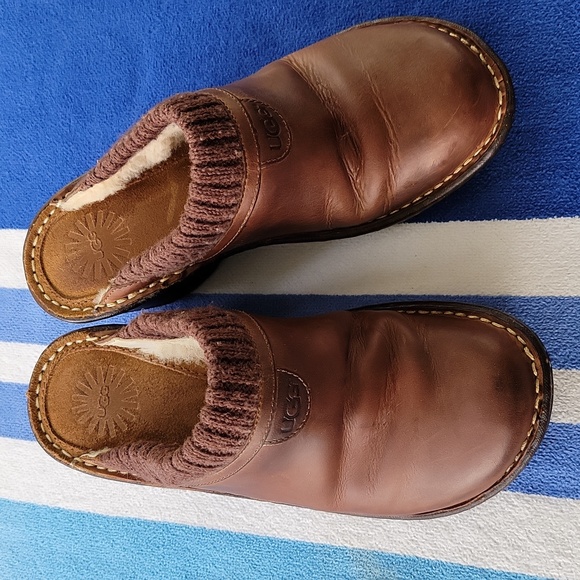 UGG | Shoes | Ugg Leather Mule Clogs | Poshmark